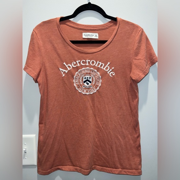 Abercrombie & Fitch | Tops | Abercrombie Soft Af Collection Logo Tshirt Burnt Coral | Poshmark